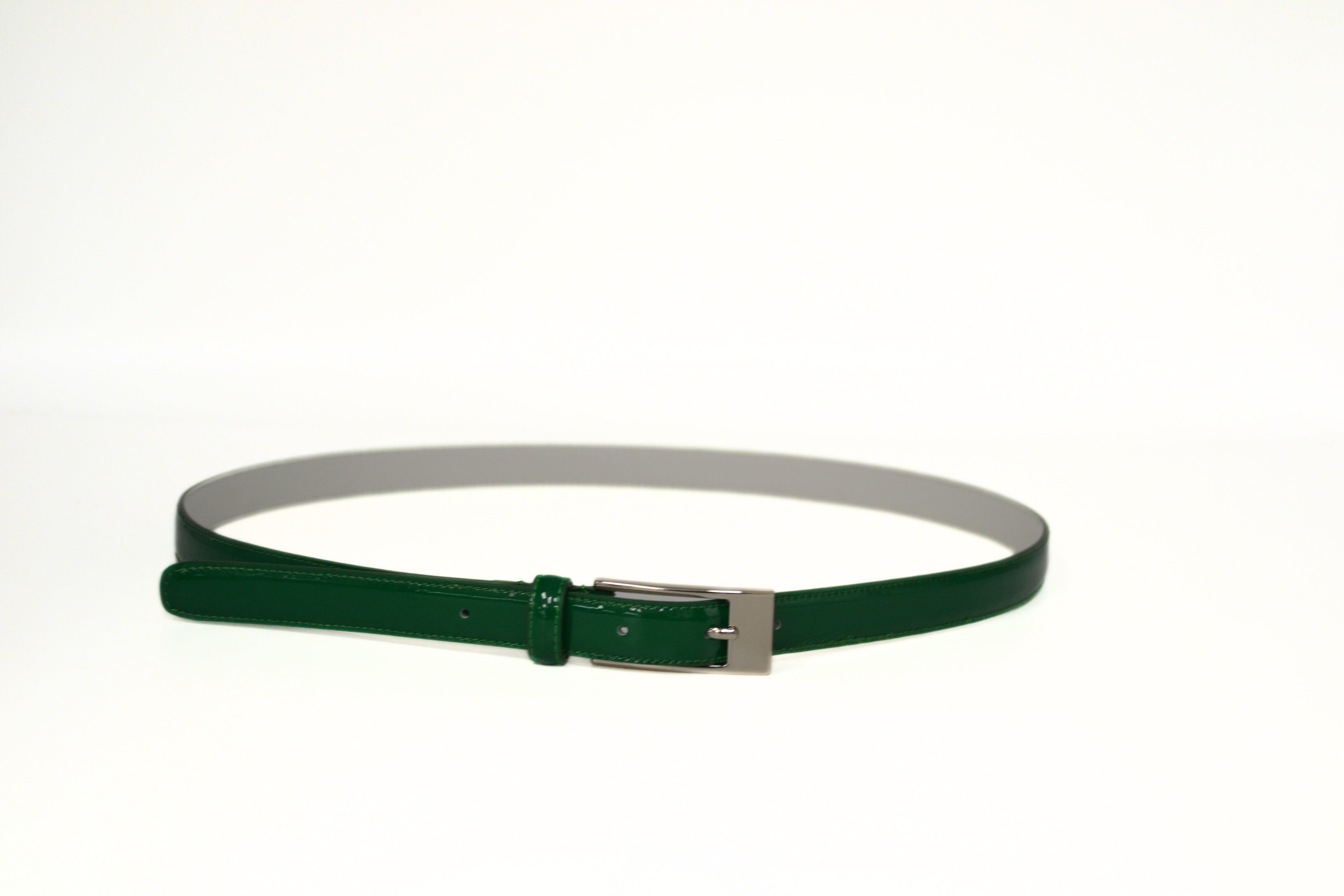 LACEY - Womens Emerald Green Slim Patent Genuine Leather Belt – The ...